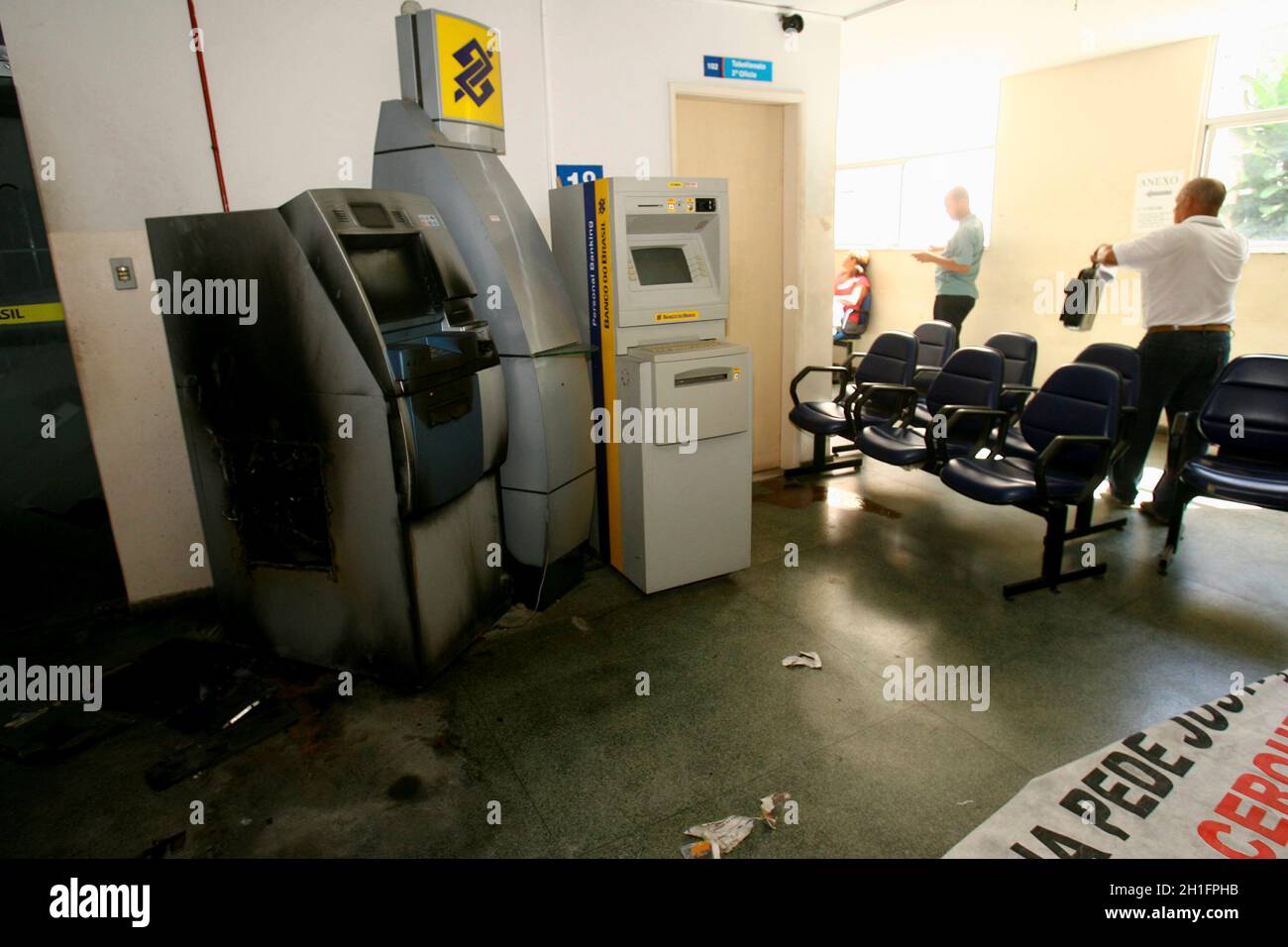 ilheus, bahia / brazil - march 23, 2012: Bandits used a blowtorch to ...