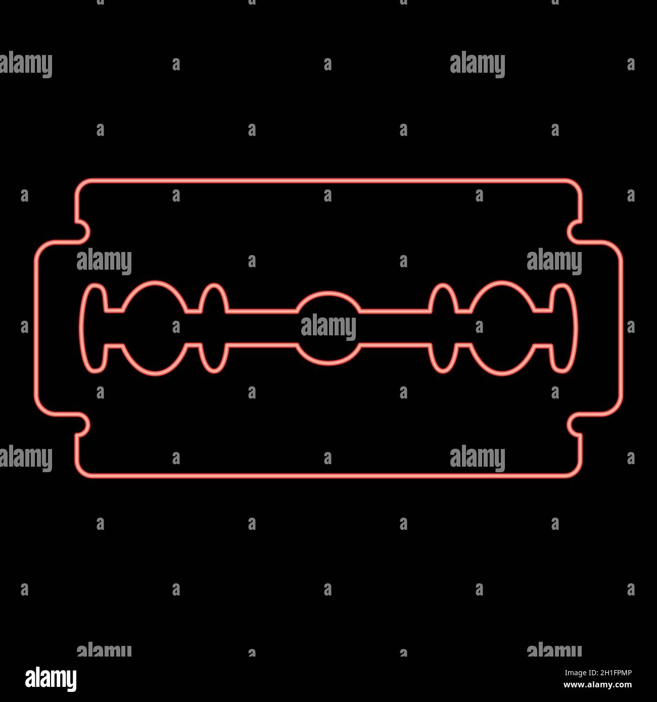 Neon blade razor red color vector illustration flat style light image ...