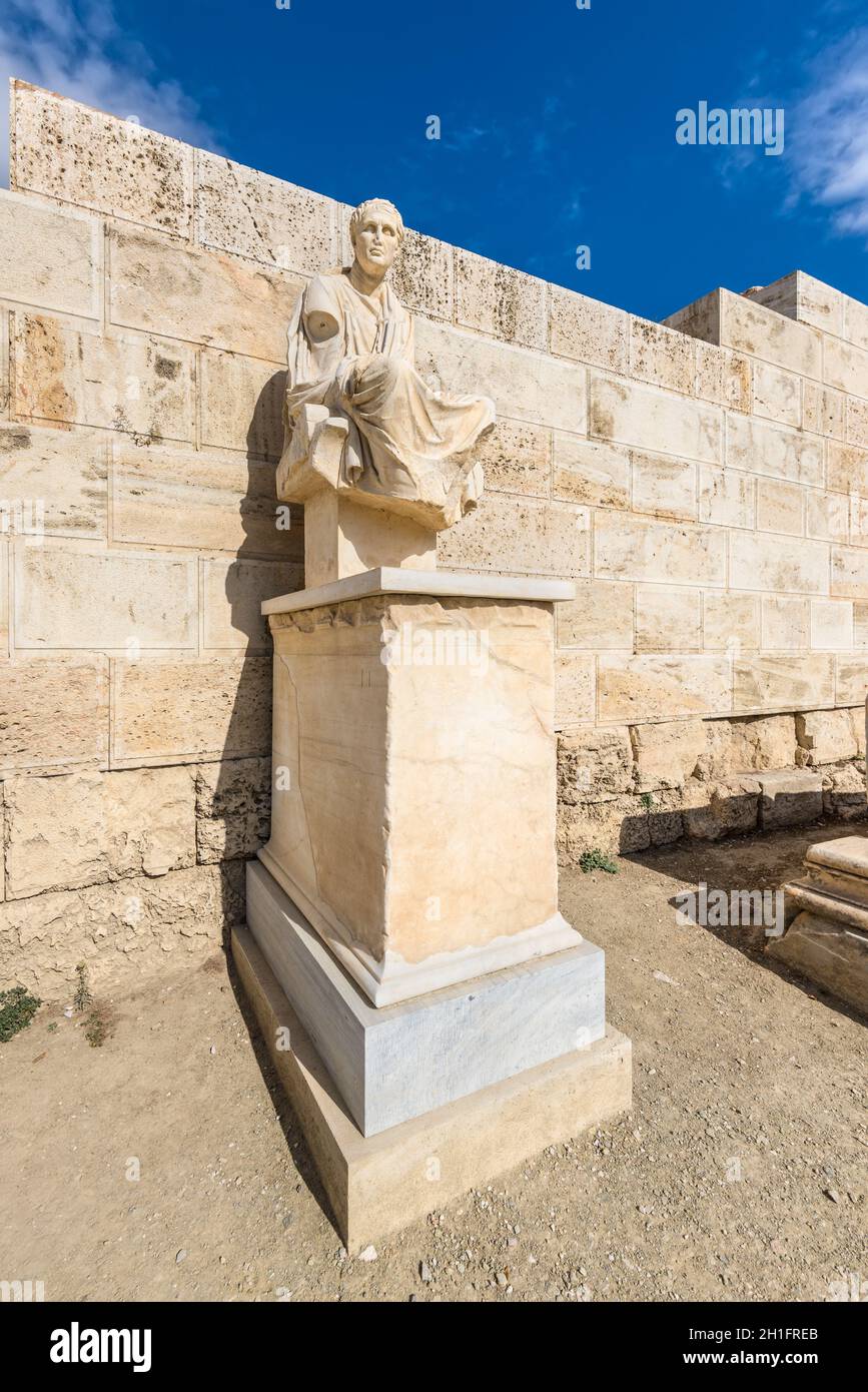 Athens, Greece - November 1, 2017: Statue of Menander, a Greek ...