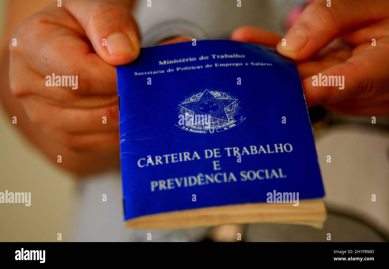 salvador, bahia / brazil - june 12, 2020: brazilian work permit is seen ...