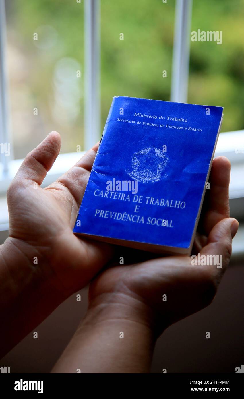 salvador, bahia / brazil - june 12, 2020: brazilian work permit is seen ...