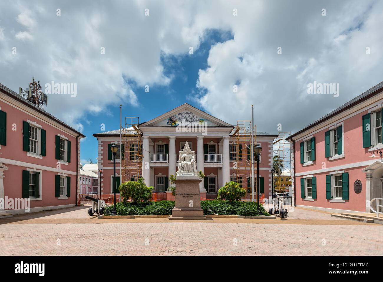 Nassau, Bahamas - May 3, 2019: Parliament Square is a group of ...