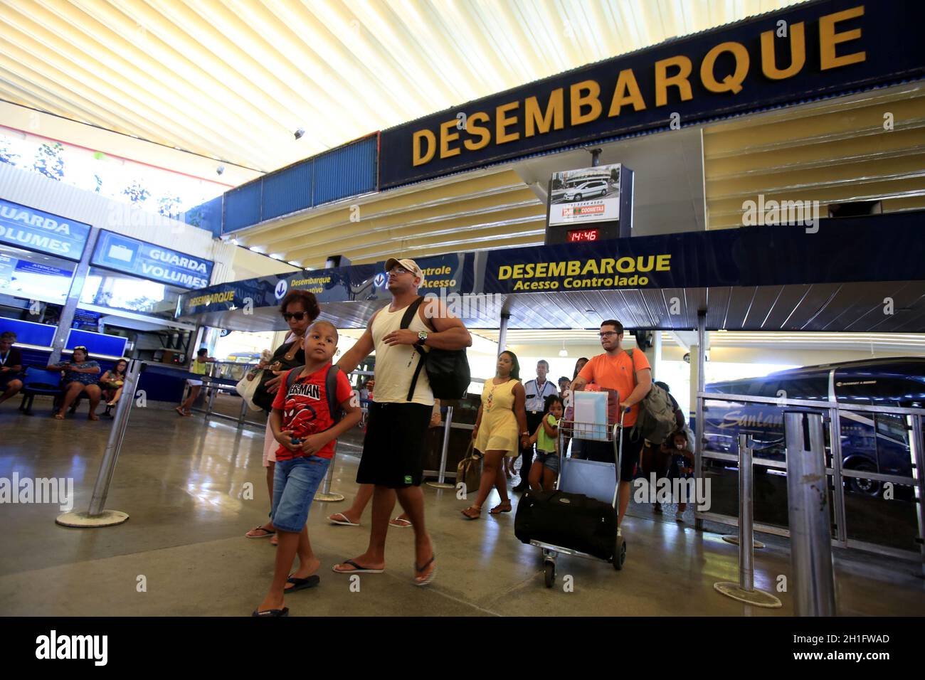 salvador, bahia / brazil - December 28, 2017: Passengers are seen at ...