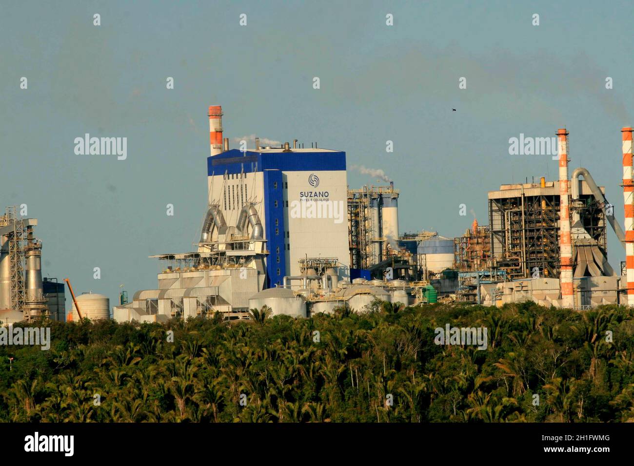 MUCURI, BAHIA / BRAZIL - June 16, 2010: Suzano Pulp and Paper mill in ...