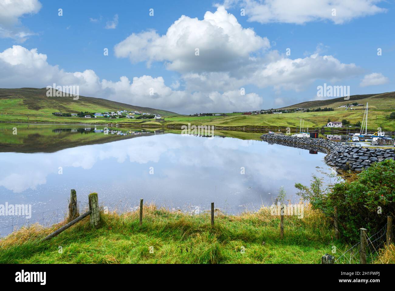 The harbour in Voe, North Mainland, Shetland, Scotland, UK Stock Photo ...