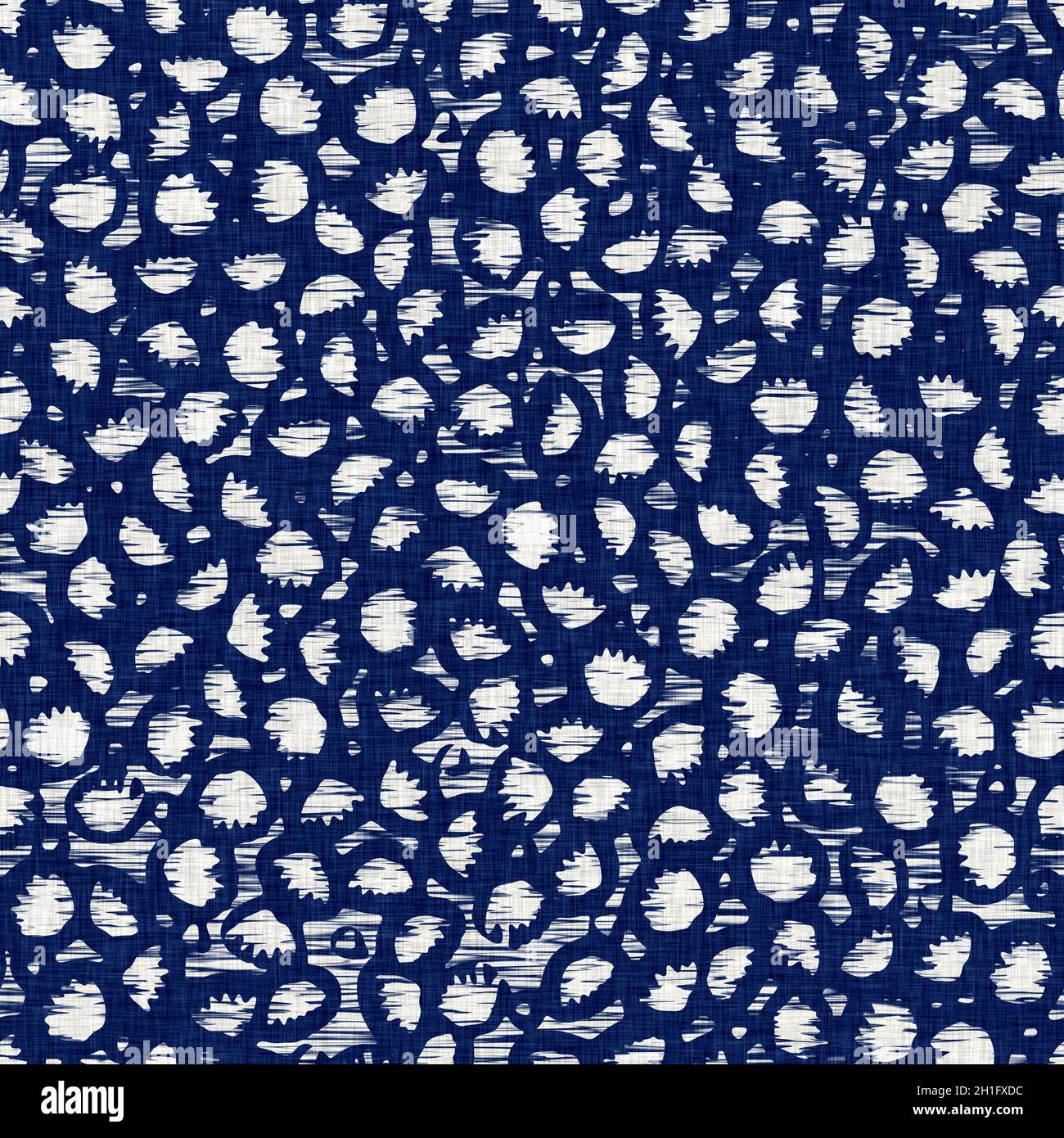 Indigo dyed fabric flower pattern texture. Seamless textile fashion ...