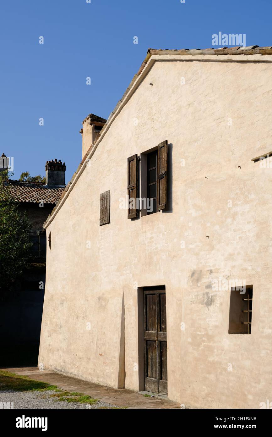 Facade with windows of Giuseppe Verdi's country house. Birthplace of ...