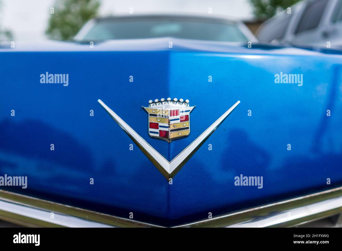Berlin April 27 2019 Emblem Of The Full Size Luxury Car Cadillac
