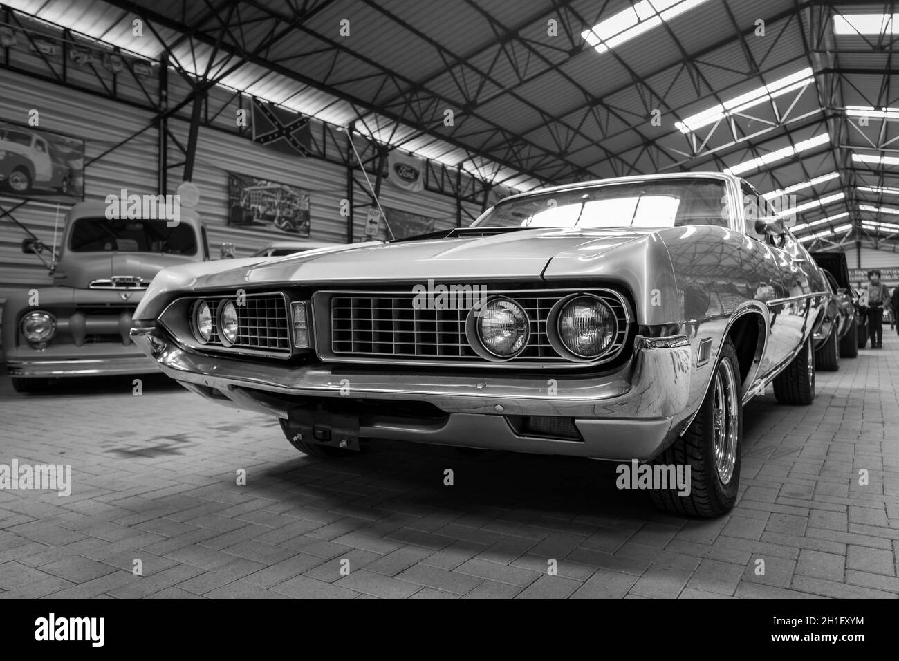 Berlin April 27 2019 Muscle Car Ford Torino Gt 1971 Black And