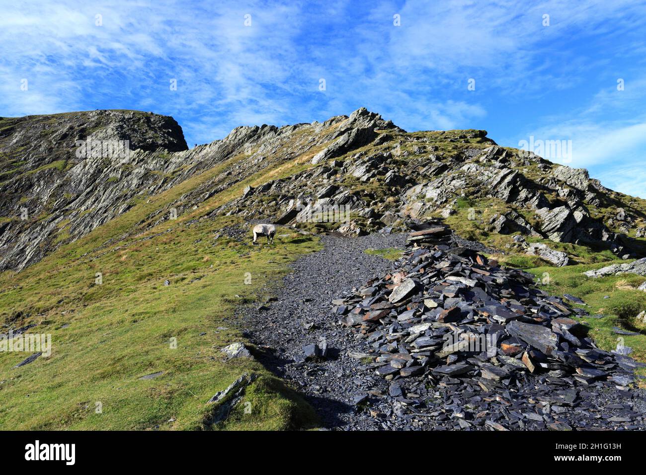 View of Sharp Edge on Blencathra fell, Lake District National Park ...