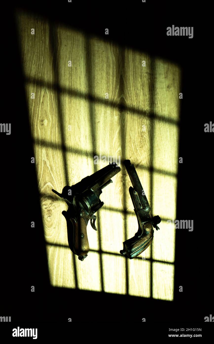 Pistol gun thriller book cover design photo with dramatic dark and ...