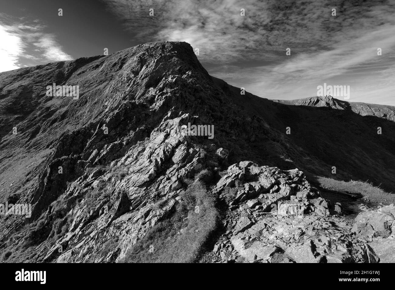 View of Sharp Edge on Blencathra fell, Lake District National Park ...