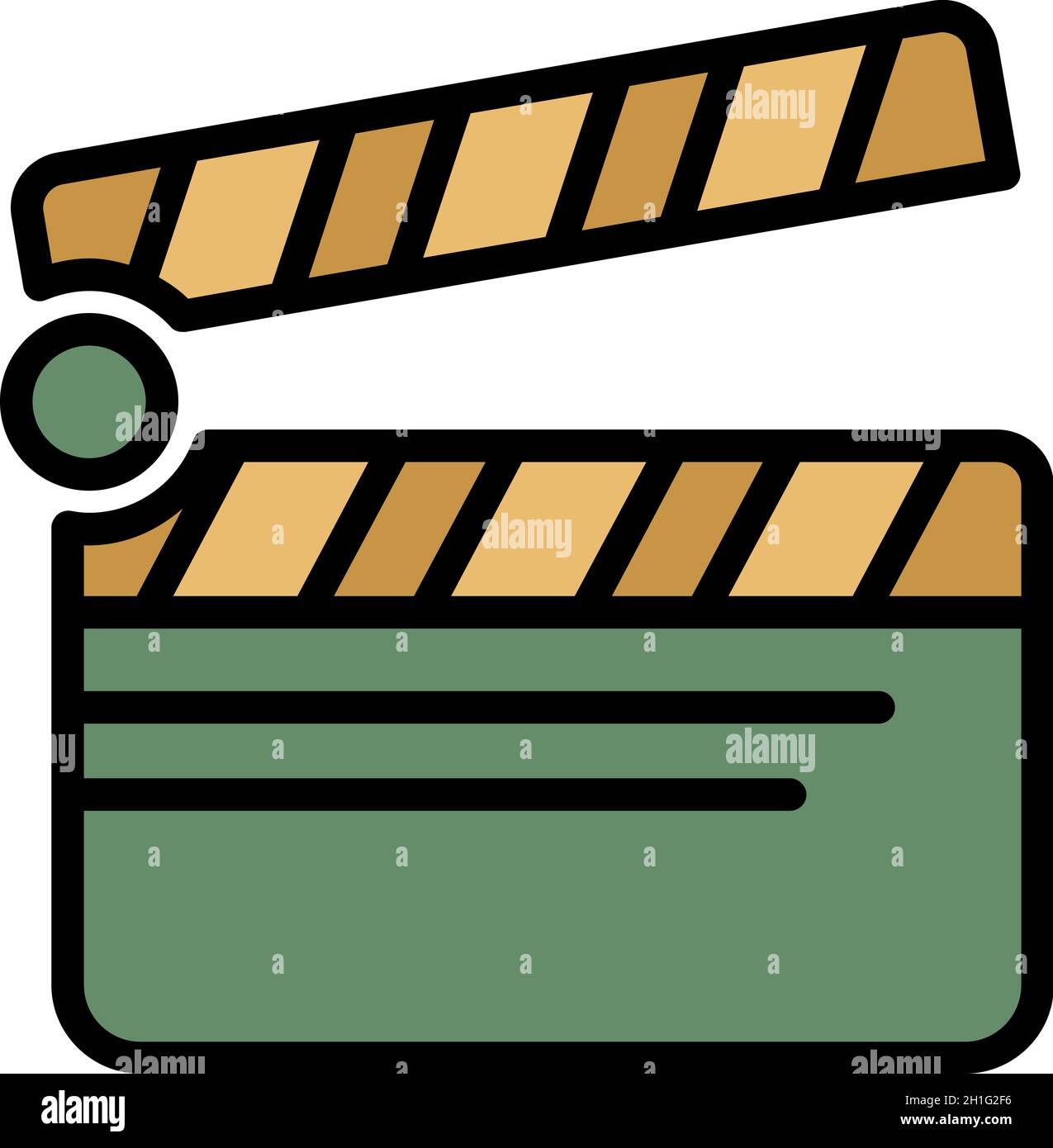 Cinema clap icon. Outline cinema clap vector icon color flat isolated ...