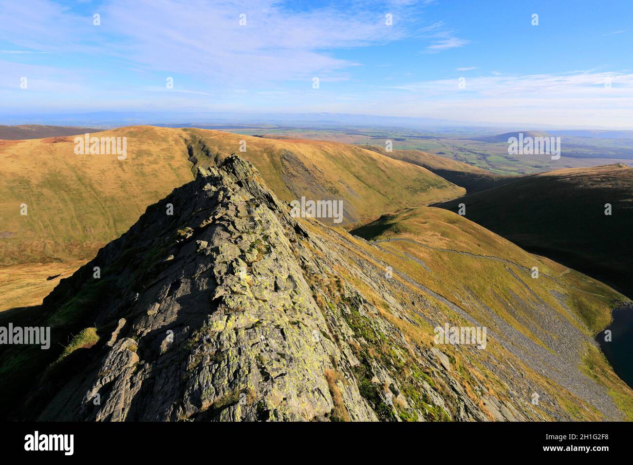 View of Sharp Edge on Blencathra fell, Lake District National Park ...
