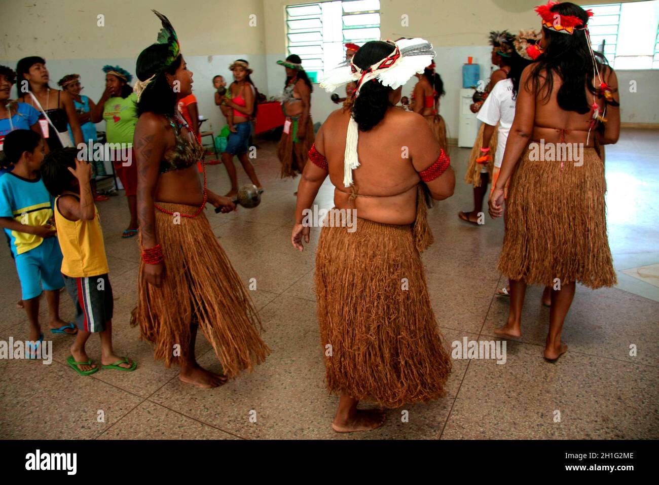 itamaraju, bahia / brazil -july 11, 2008: Indians of the Pataxo ethnic ...