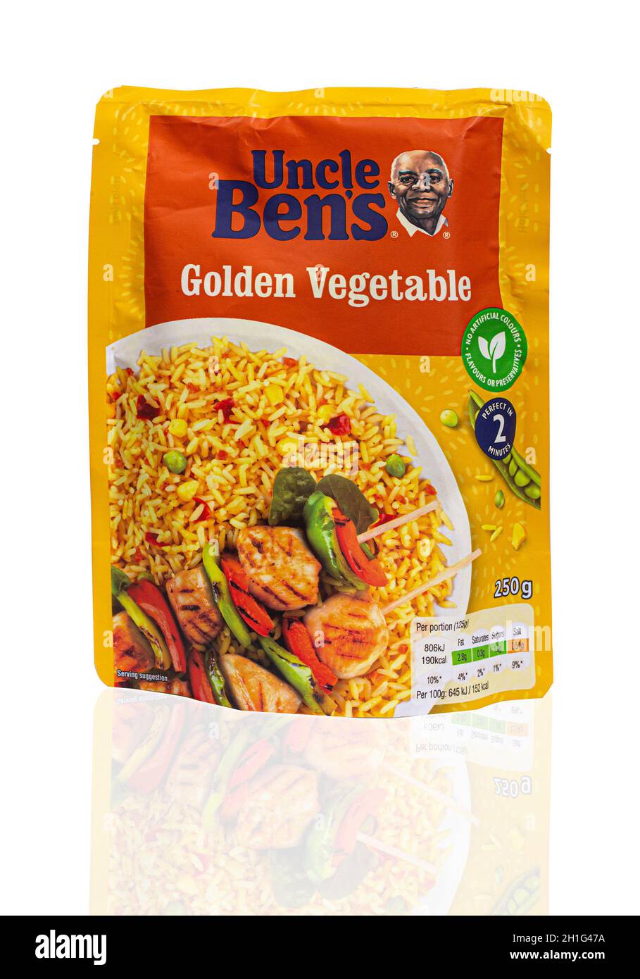 SWINDON, UK - JUNE 22, 2020: Uncle Bens Golden Vegtable rice packet on ...