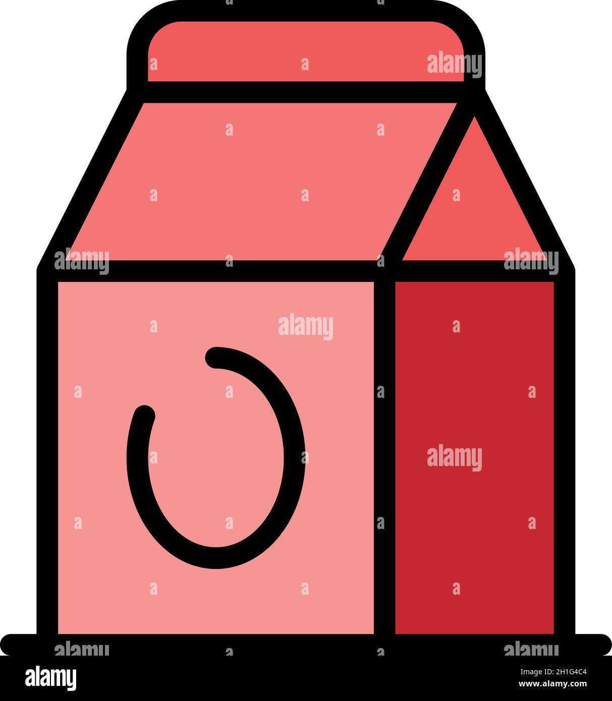 Food paper bag icon. Outline food paper bag vector icon color flat ...