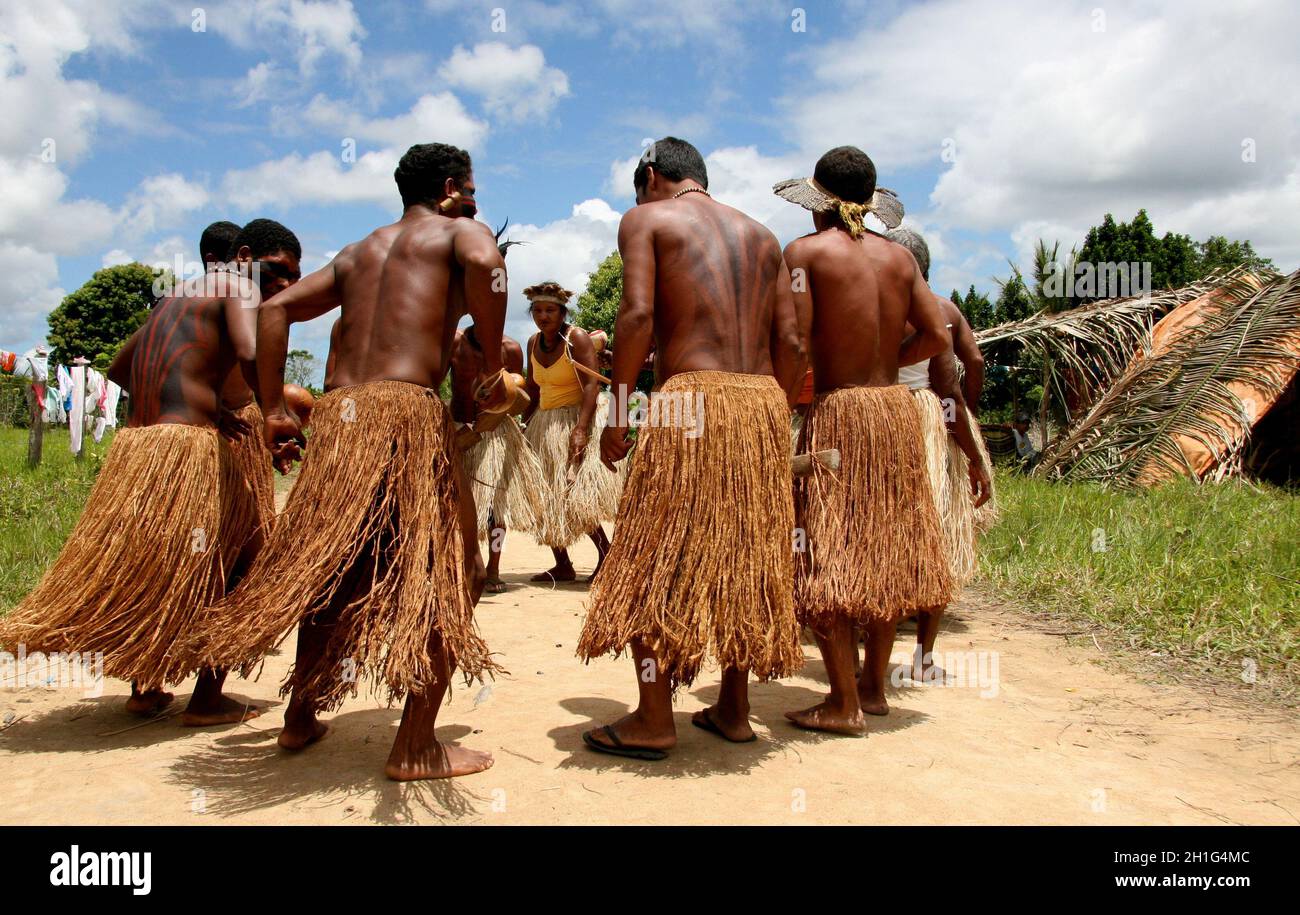 porto seguro, bahia / brazil - december 26, 2007: Indians of the Pataxo ...
