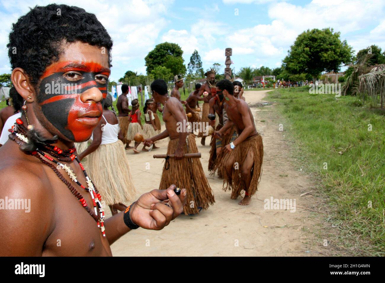 porto seguro, bahia / brazil - december 26, 2007: Indians of the Pataxo ...