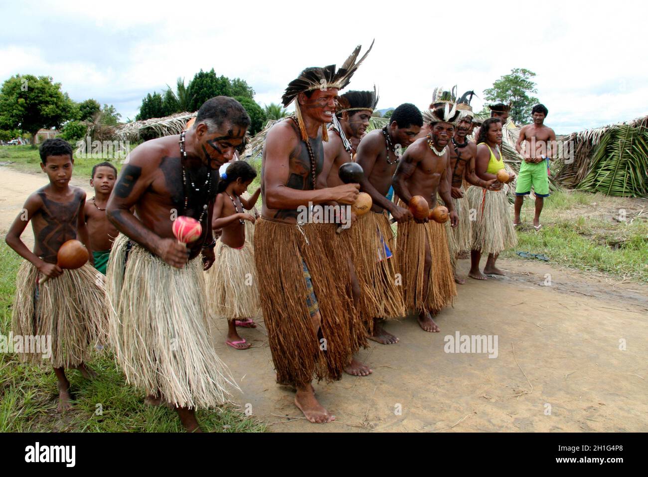 porto seguro, bahia / brazil - december 26, 2007: Indians of the Pataxo ...