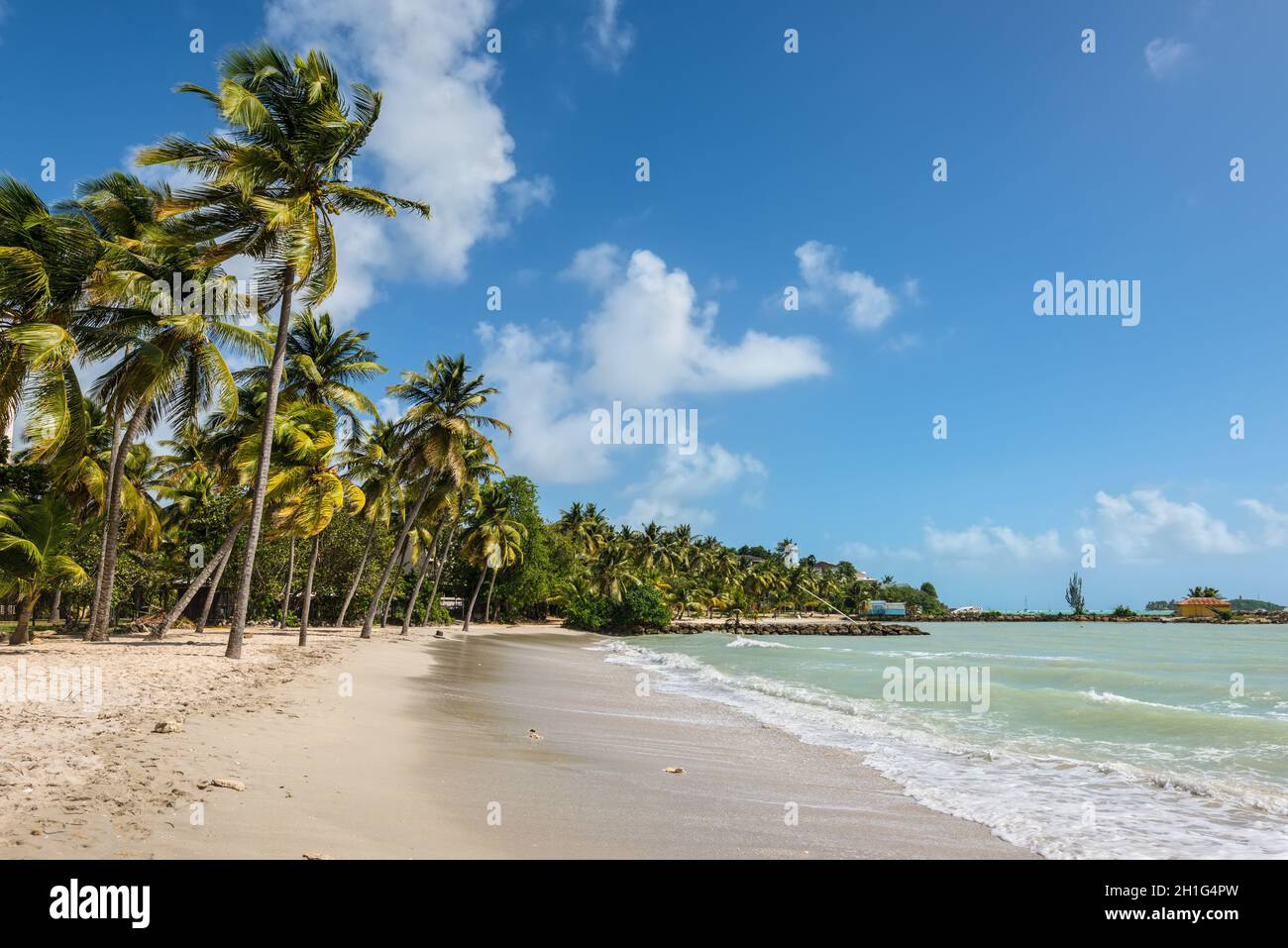 Le Gosier, Guadeloupe - December 20, 2016: Paradise tropical beach and ...