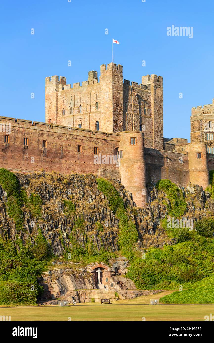 Bamburgh Castle Northumberland Bamburgh England looking up at Bamburgh ...