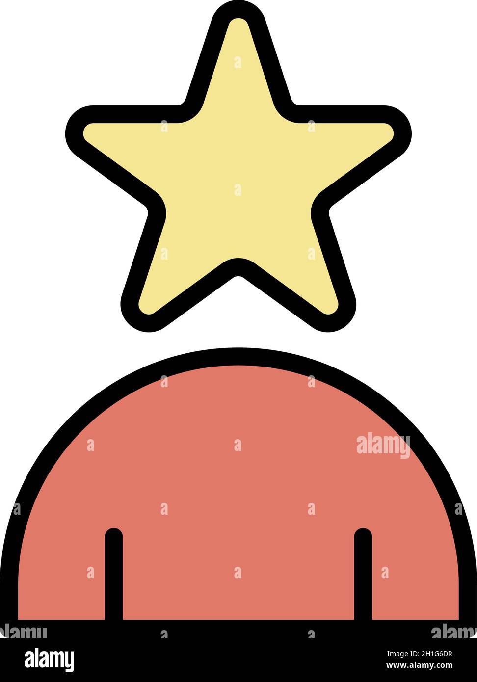 Star person icon. Outline star person vector icon color flat isolated ...