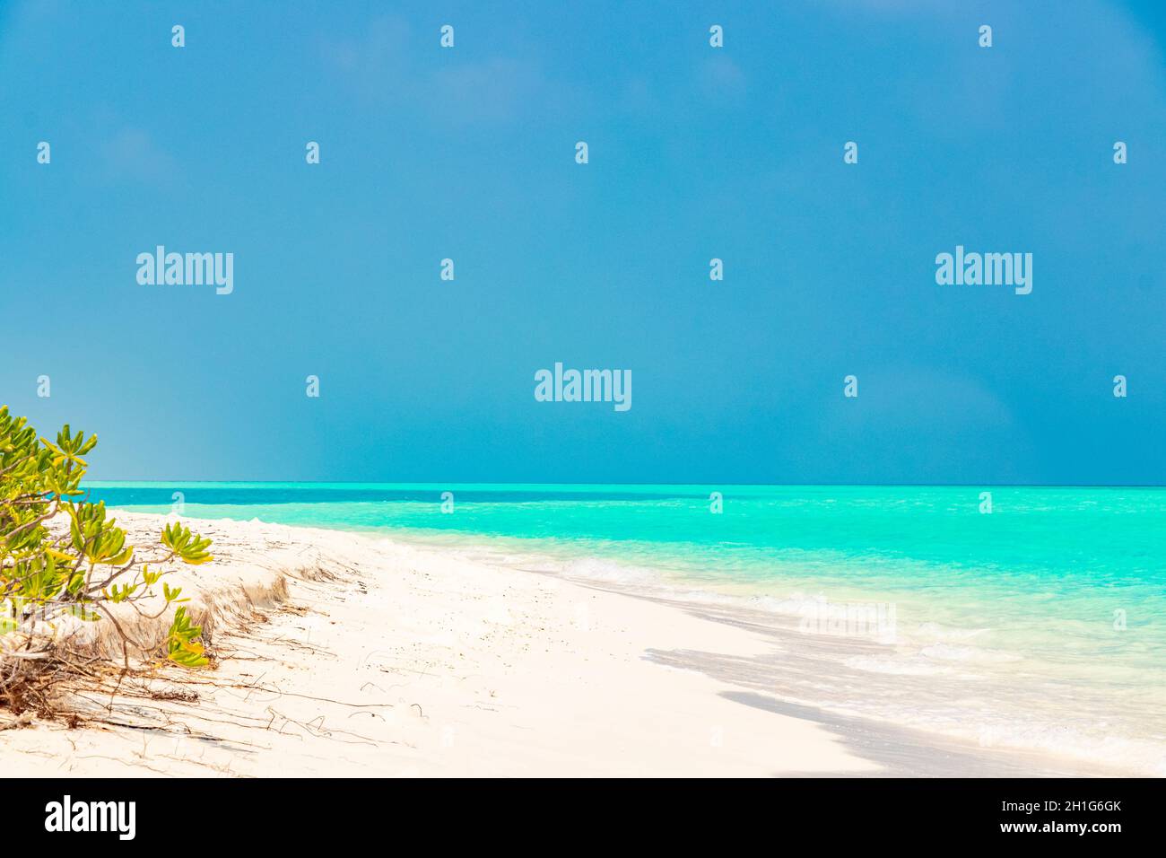 Natural tropical sandbank islands with color gradient in the water ...