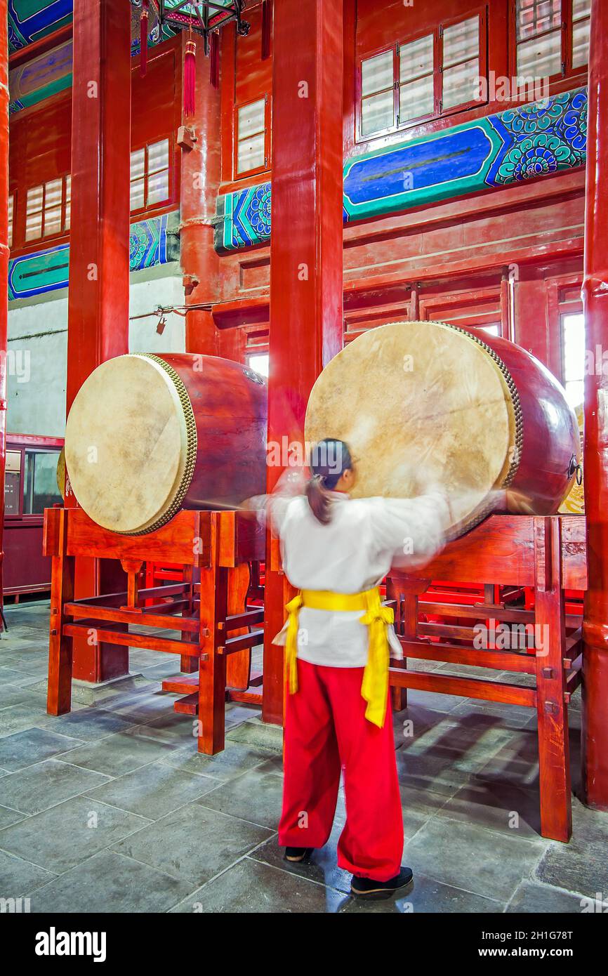 Beijing drum tower street hi-res stock photography and images - Alamy