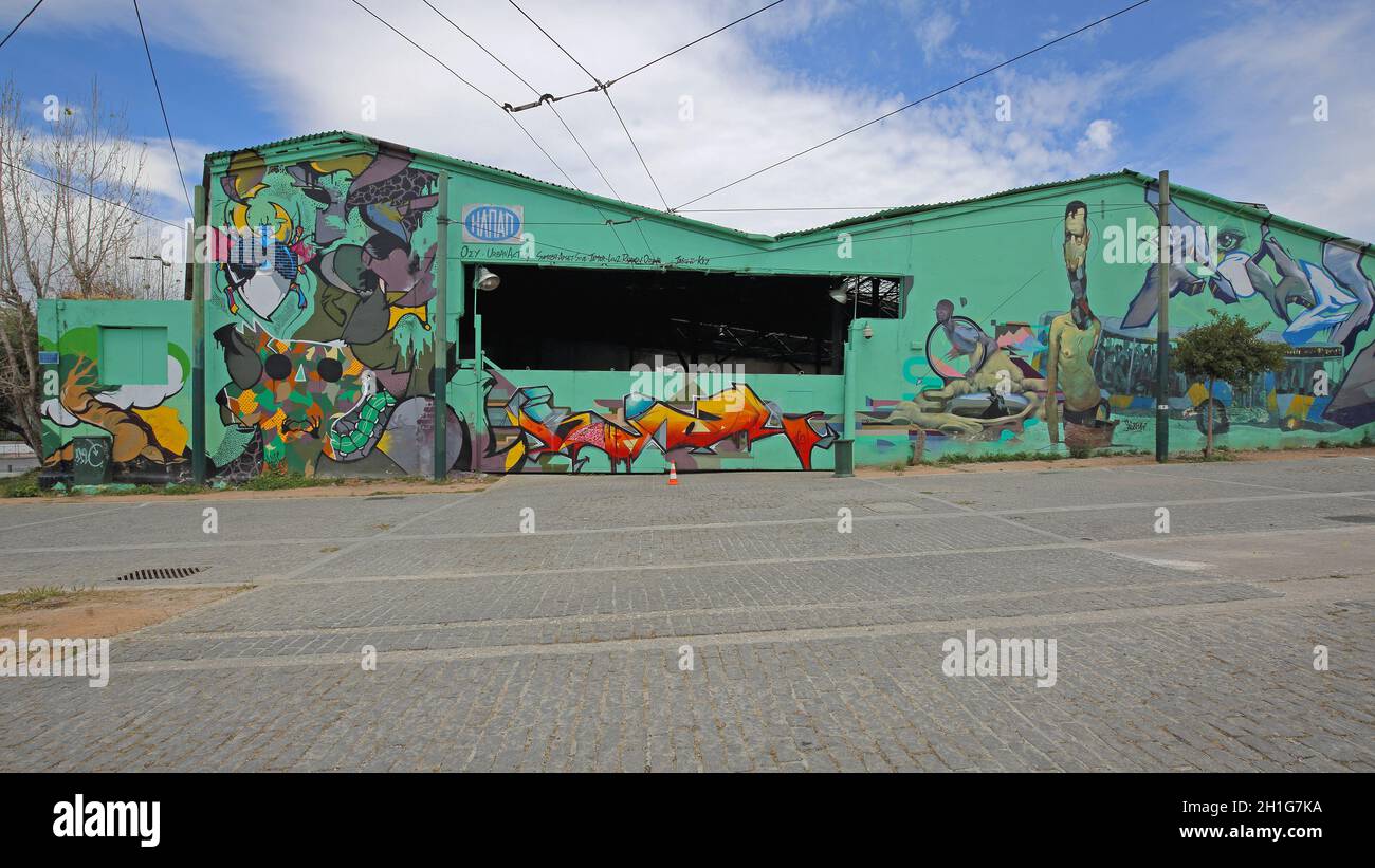Athens, Greece - May 02, 2015: Graffiti Art Depot Building at Freeday ...