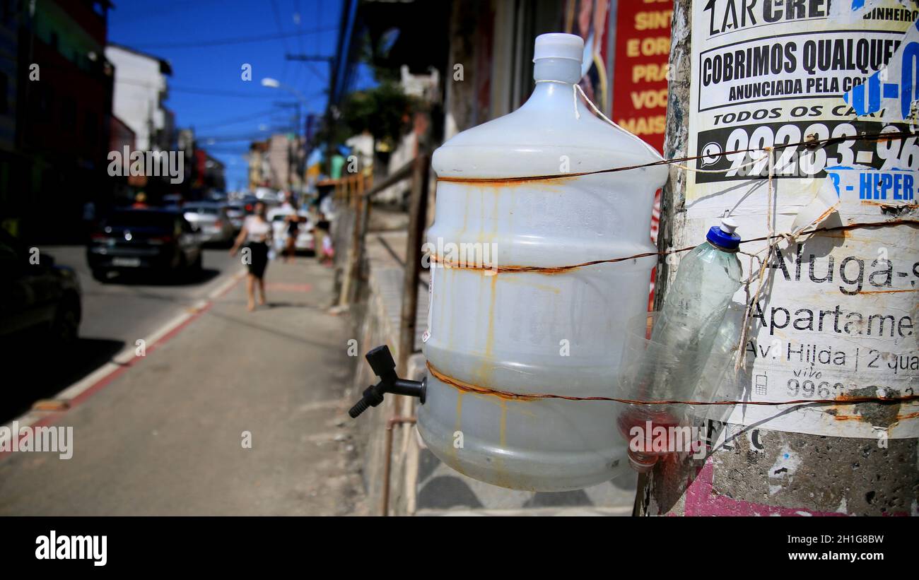 salvador, bahia / brazil - july 1, 2020: improvised system of hand ...