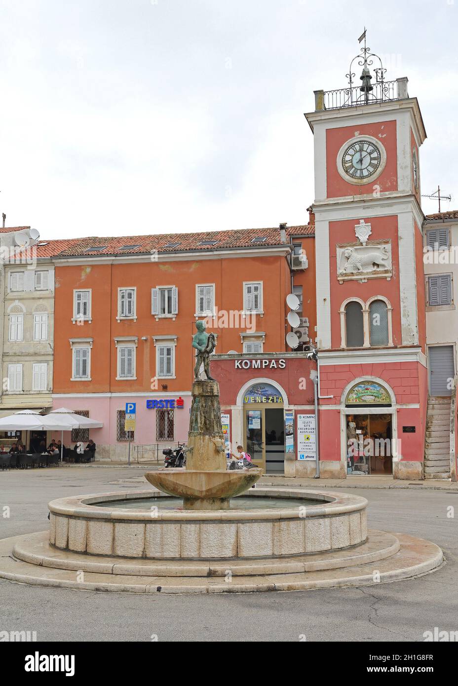 Rovinj, Croatia - October 15, 2014: Water Fountain With Sculture and ...