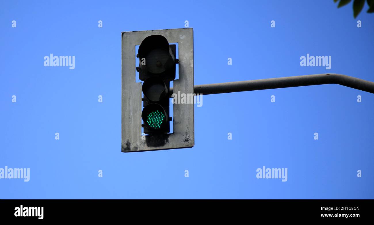 salvador, bahia / brazil - july 1, 2020: a traffic light is seen in the ...