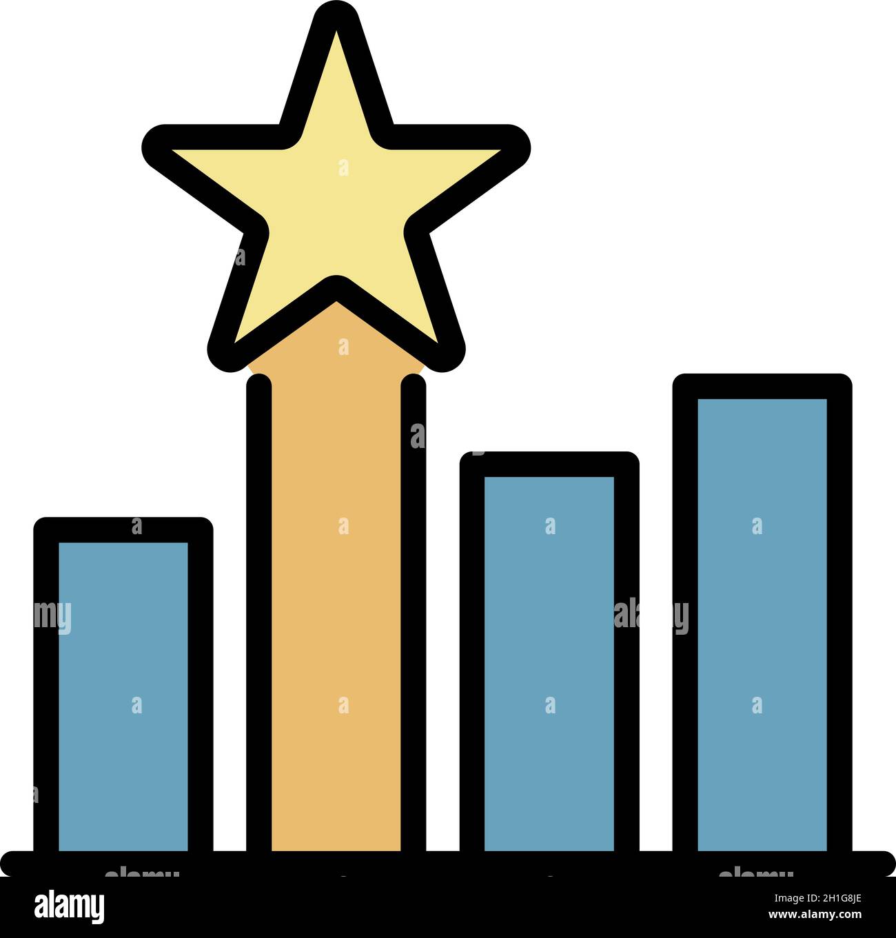 Celebrity trophy icon. Outline celebrity trophy vector icon color flat ...