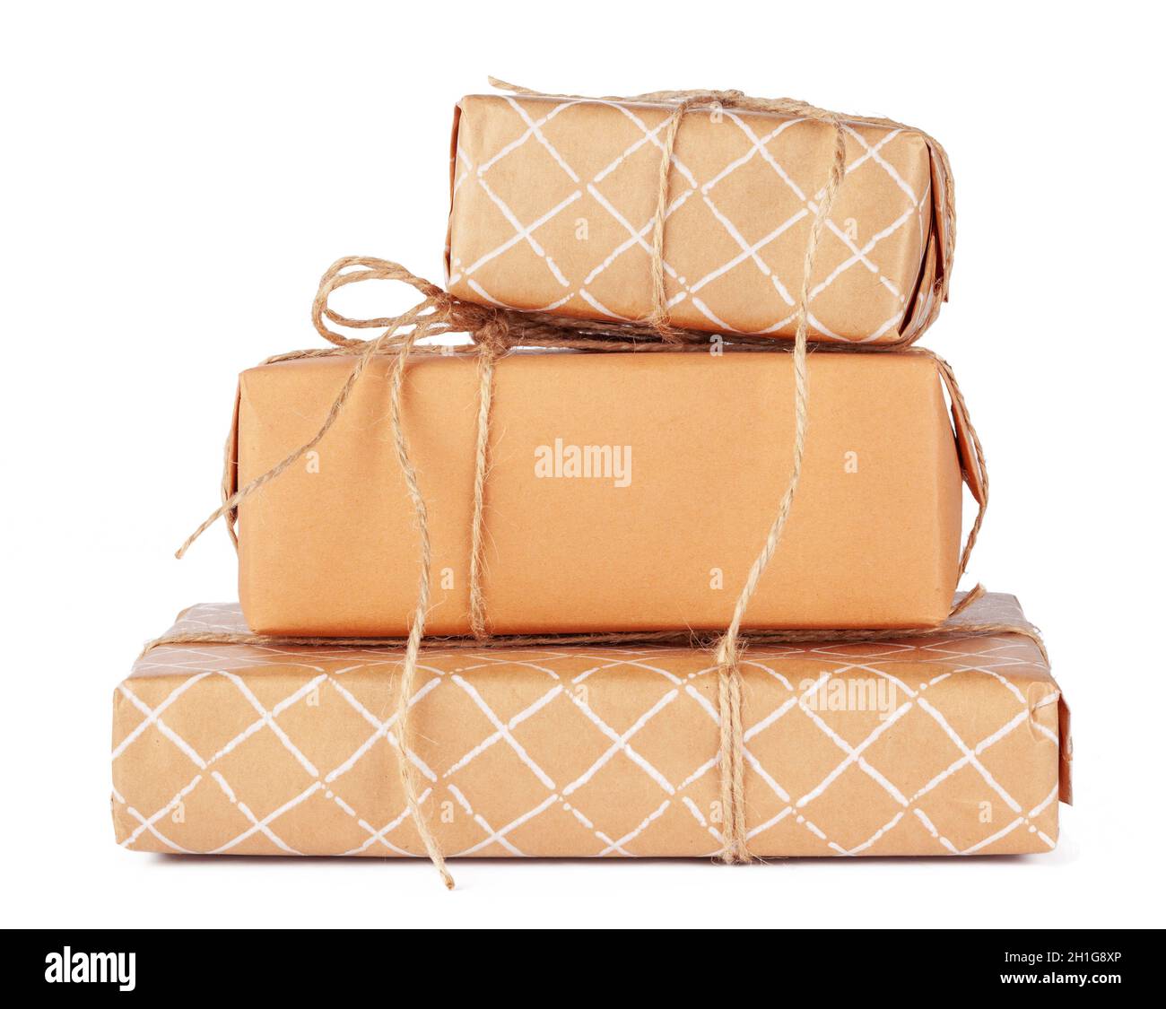 Stacked group of gift boxes isolated on white background Stock Photo ...