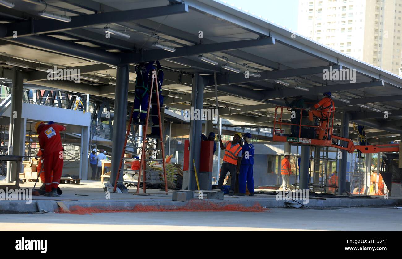 salvador, bahia / brazil - september 15, 2015: workers are seen working ...