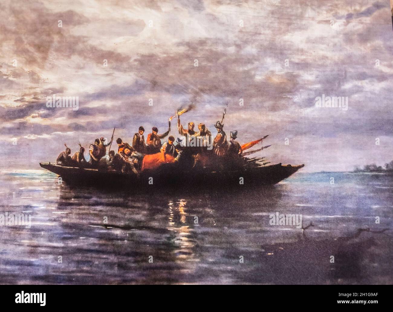 Secret burial of Hernando de Soto in the Mississippi River at night ...