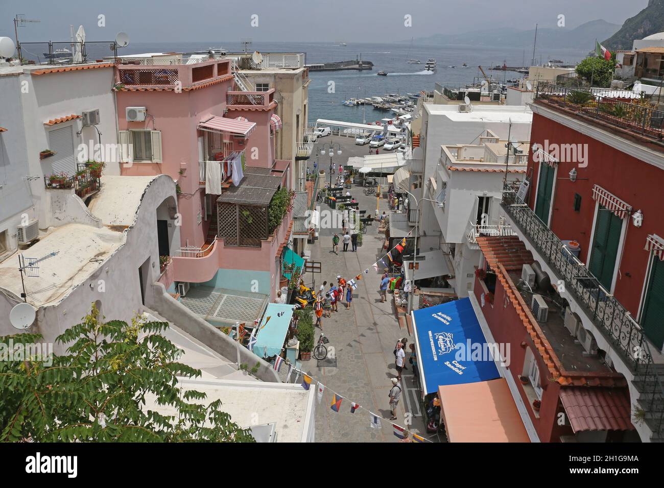 Capri, Italy - June 26, 2014: Street and Marina Grande View From ...