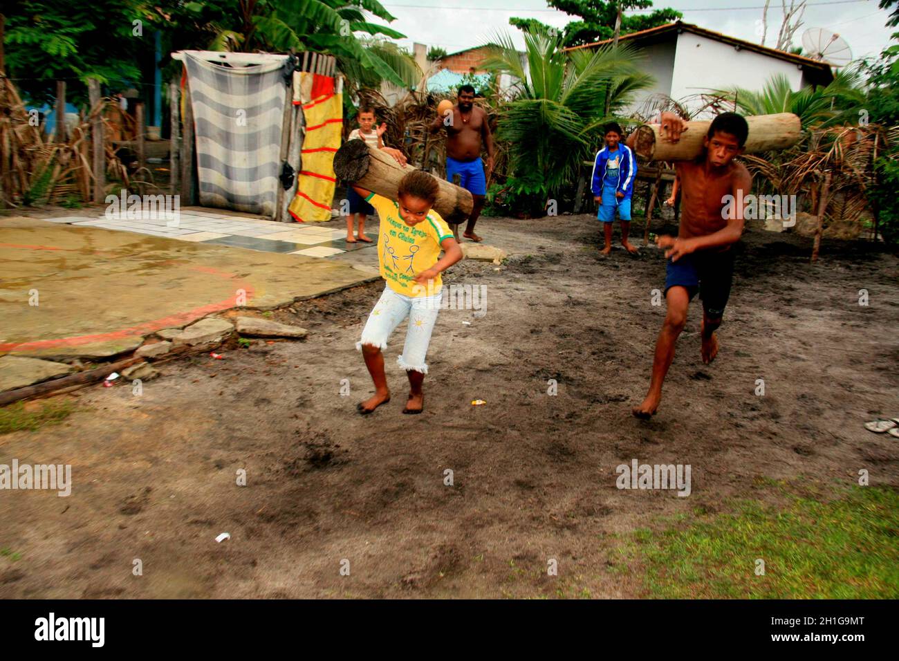 santa cruz cabralia, bahia / brazil - may9, 2009: indigenous children ...