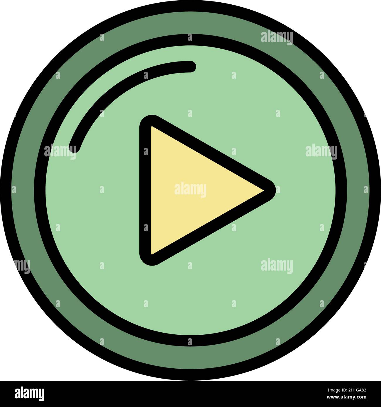 Movie play button icon. Outline movie play button vector icon color ...