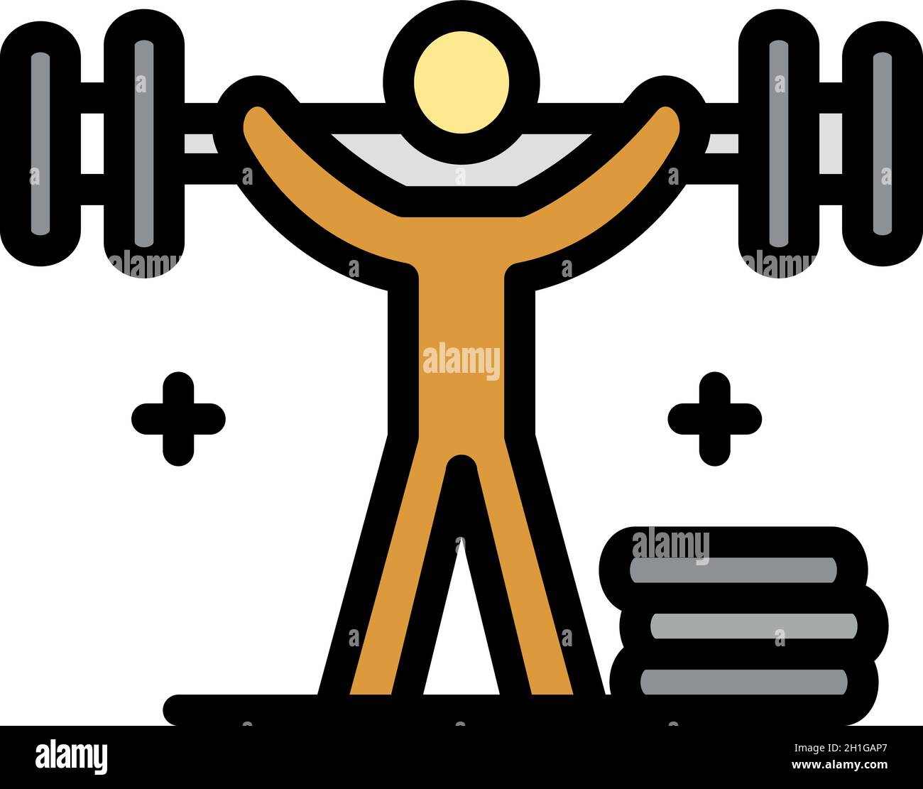 Man lift up dumbbell icon. Outline man lift up dumbbell vector icon ...