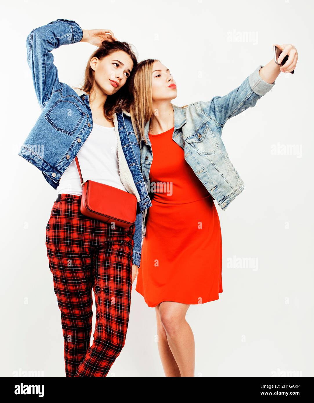 best friends teenage girls together having fun, posing emotional on ...