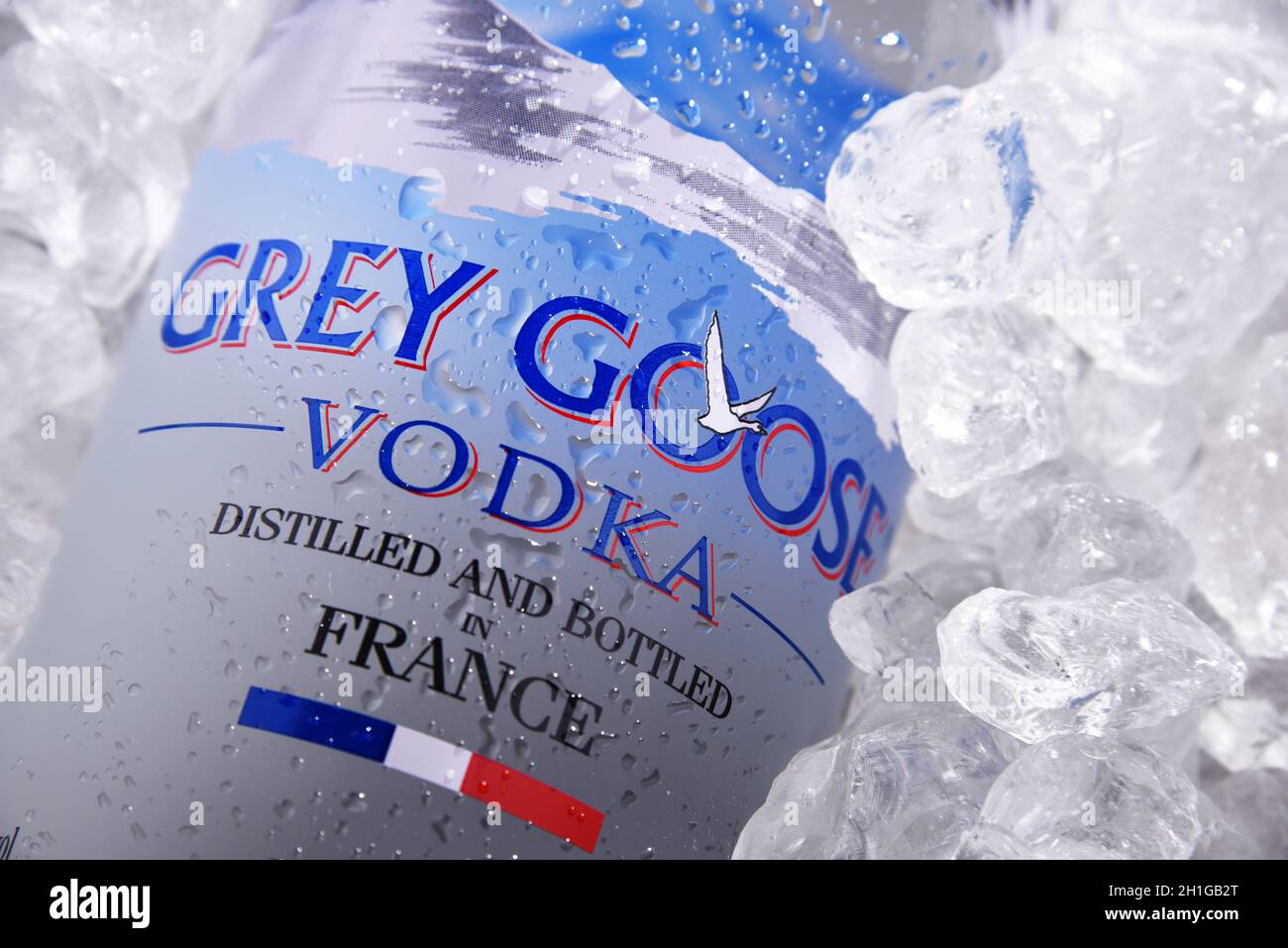 POZNAN, POL - JUL 1, 2020: Bottle of Grey Goose, a brand of French ...