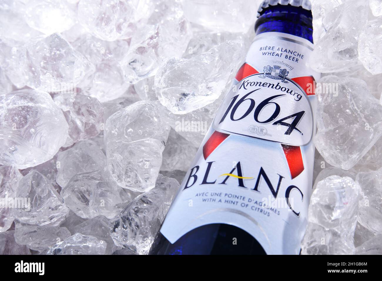 POZNAN, POL - JUN 18, 2020: Bottle of Kronenbourg 1664 Blanc beer ...