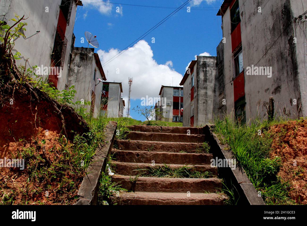 simoes filho, bahia / brazil - october 5, 2012: staircase is seen in a ...