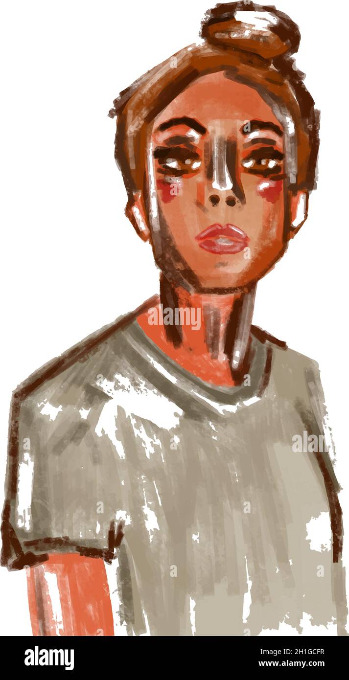 Girl power portrait in grunge style Stock Vector Image & Art - Alamy