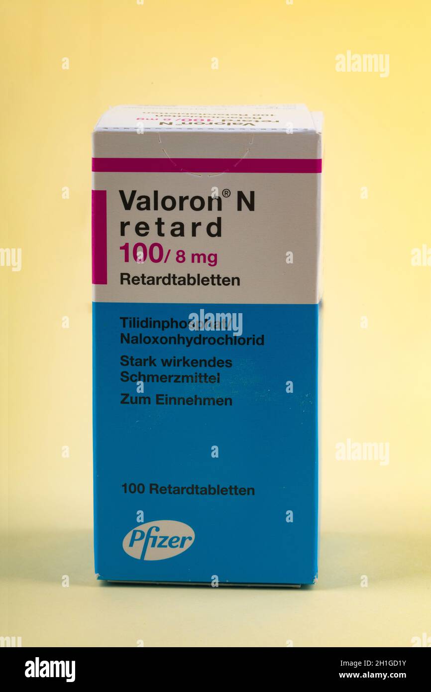 Wetzlar, Germany 2020-06-11: Valoron N retard 100/8 mg is a combination ...