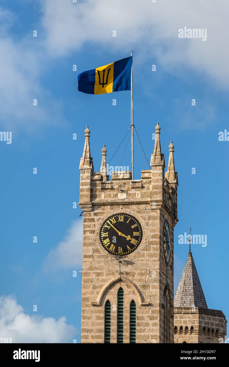 Clock tower of the Parliament Building, Bridgetown in Barbados, West ...