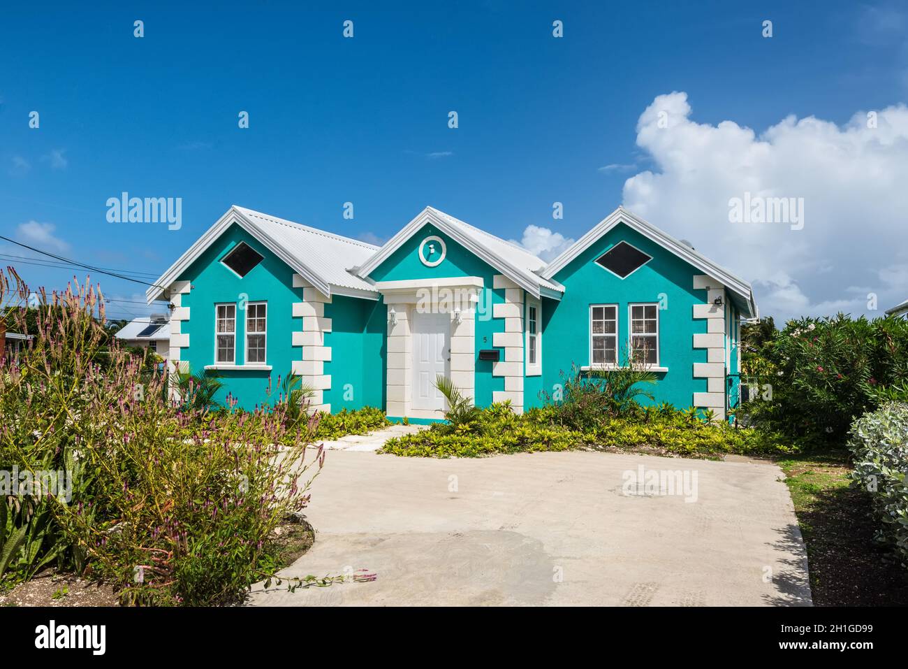Bridgetown, Barbados - December 18, 2016: A typical local bright ...