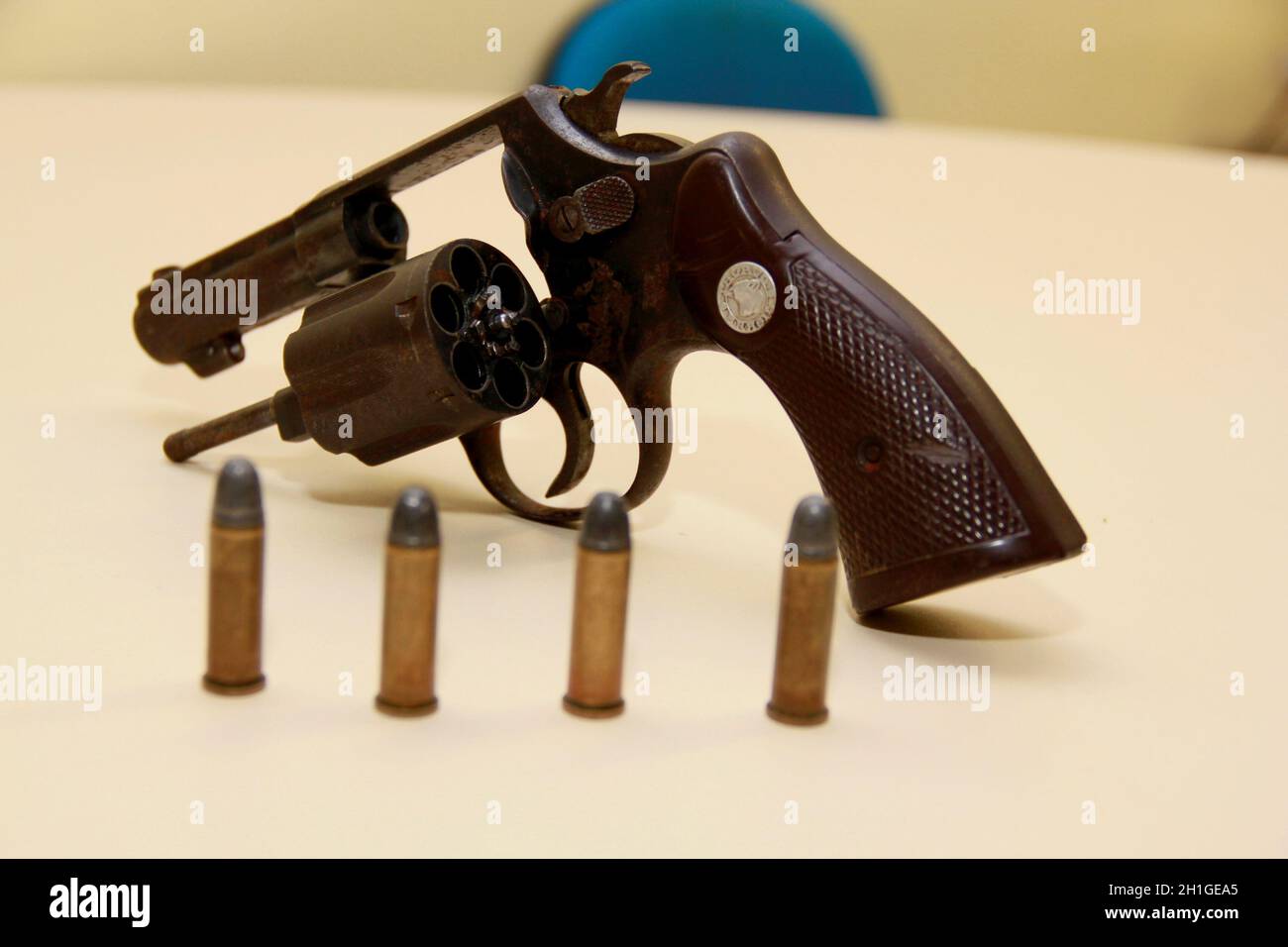 salvador, bahia / brazil - september 16, 2013: revolver caliber 38 ...